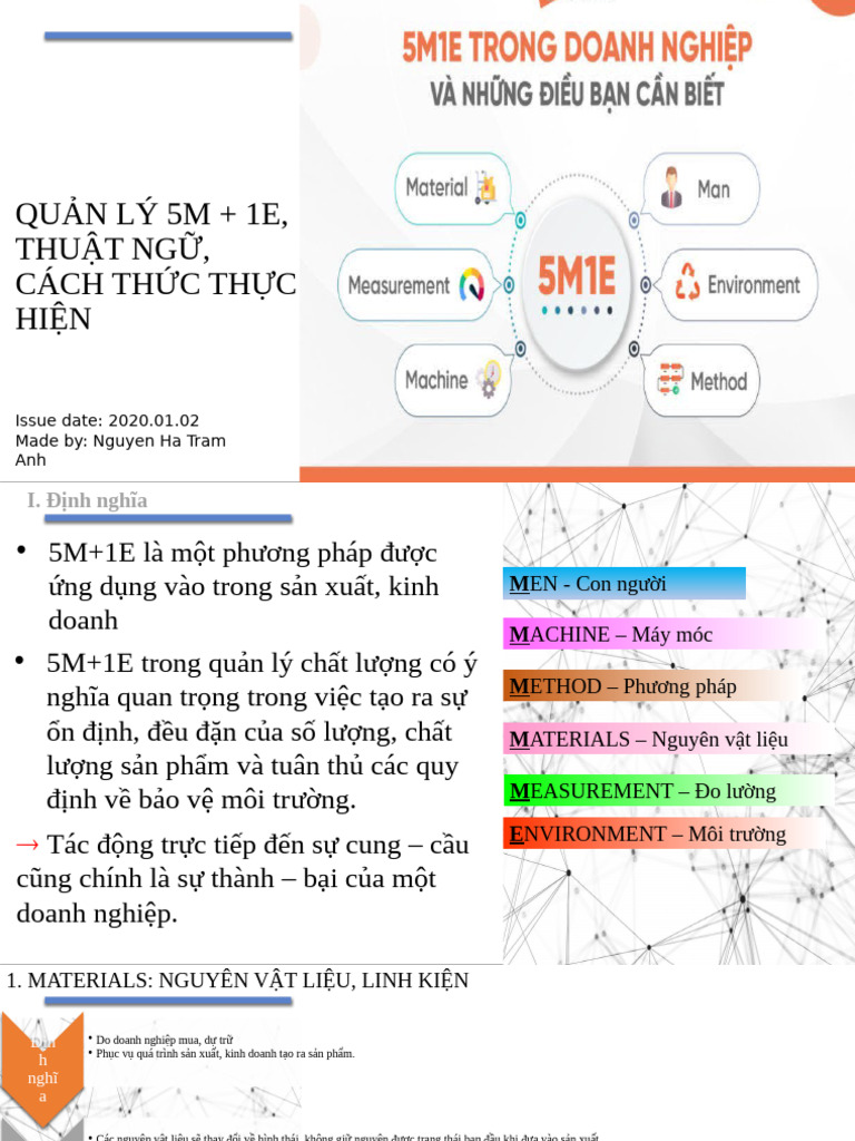 Quản lý 5M + 1E, thuật ngữ | PDF