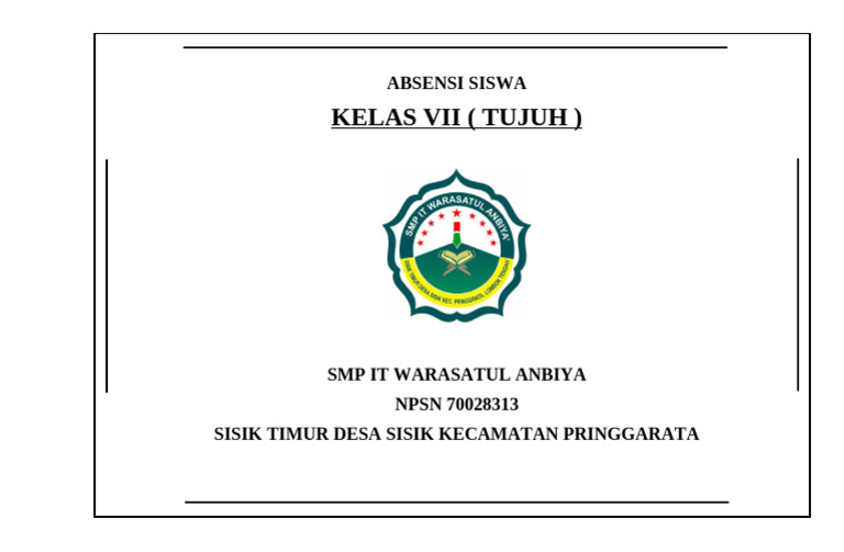 Absensi Siswa Cover | PDF