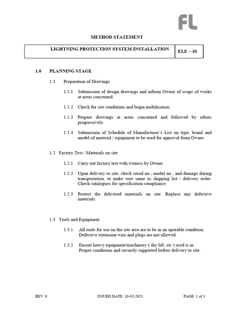 ELE-10 Lightning Protection System | PDF | Screw | Manufactured Goods