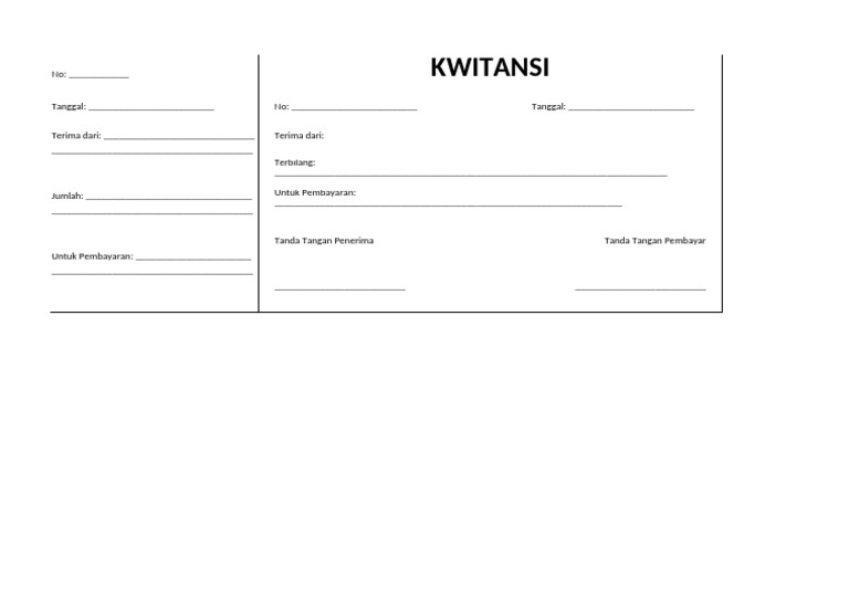 template-kwitansi-kosong | PDF