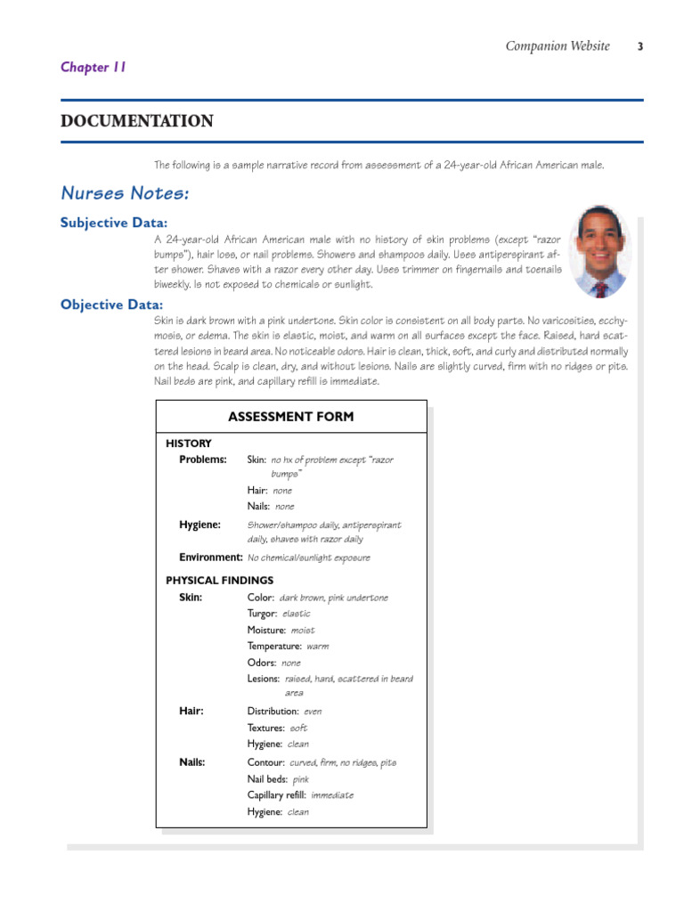 Skin and Hair Assessment Report | PDF | Nail (Anatomy) | Hair