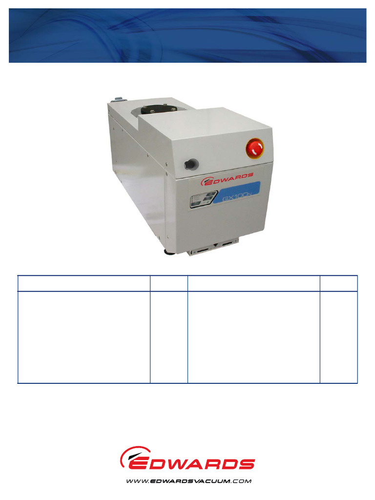 Edwards GX Dry Pumps Product Brochure | PDF | Vacuum | Electromagnetic ...