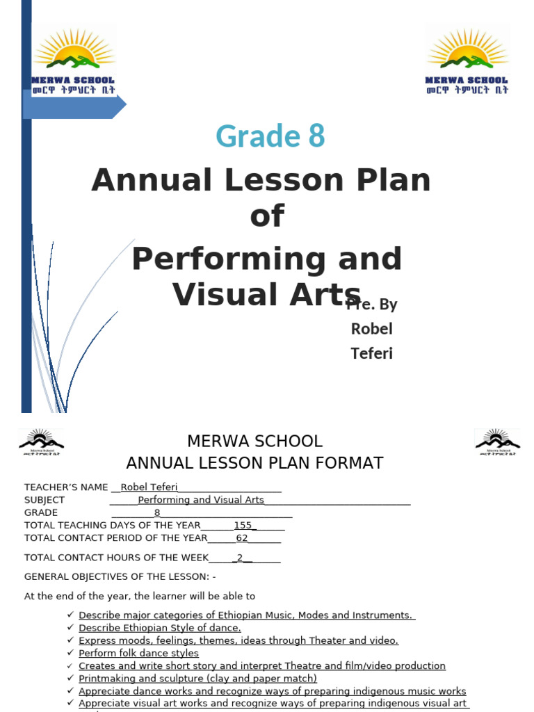 2016 PVA Annual Lesson Plan G8 | PDF | Lesson Plan | Rhythm