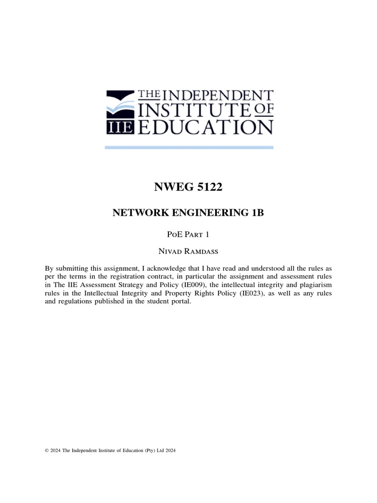 Network Engineering Report 1 | PDF | Computer Network | Peer To Peer