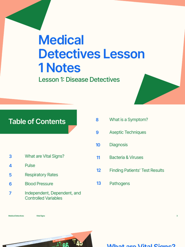 Medical Detectives: Vital Signs Overview | PDF | Medical Diagnosis ...