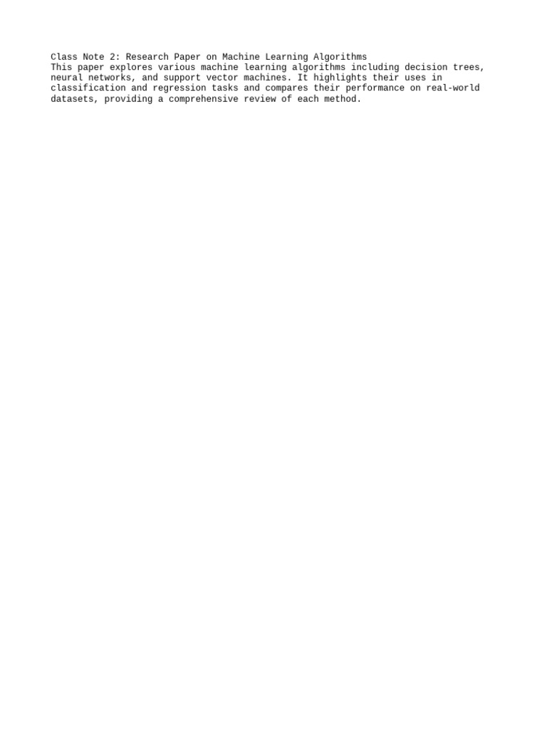 Research Class Note 2 | PDF