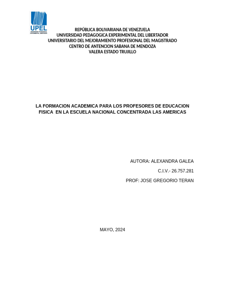 Trabajo Alexandra Galea | PDF | Maestros | Plan de estudios