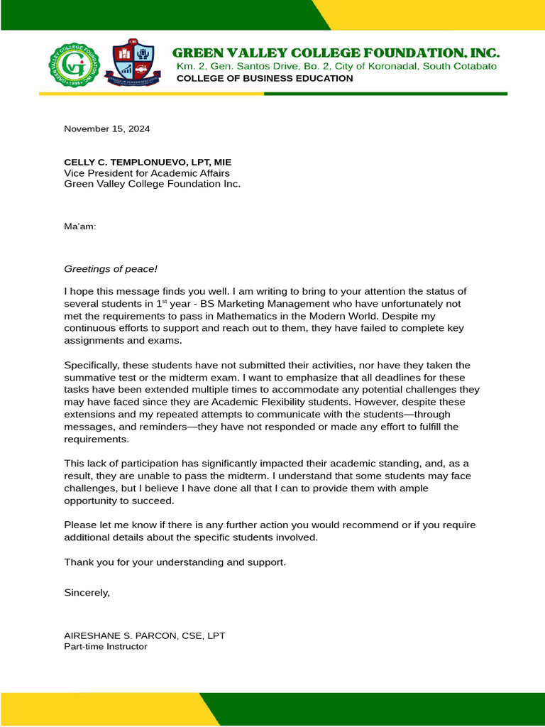 Inter Office Letter Template | PDF