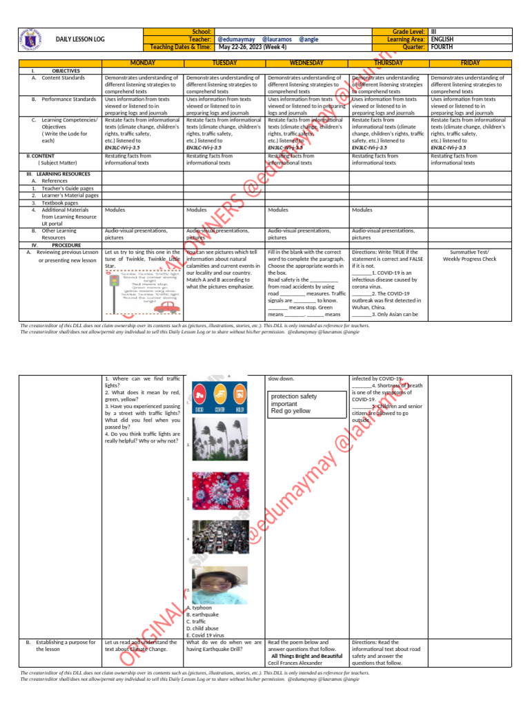 Grade 3 Restating Informational Texts | PDF | Definition | Reading ...