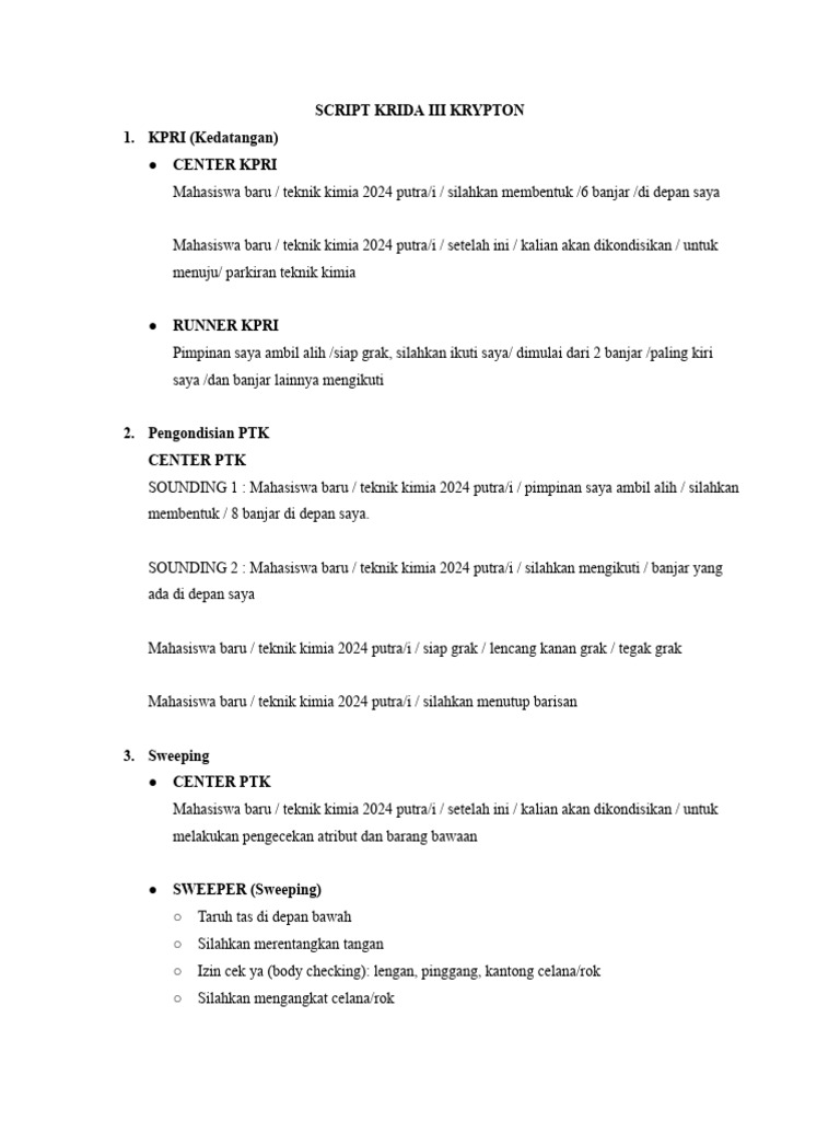 Script Krida 3 | PDF