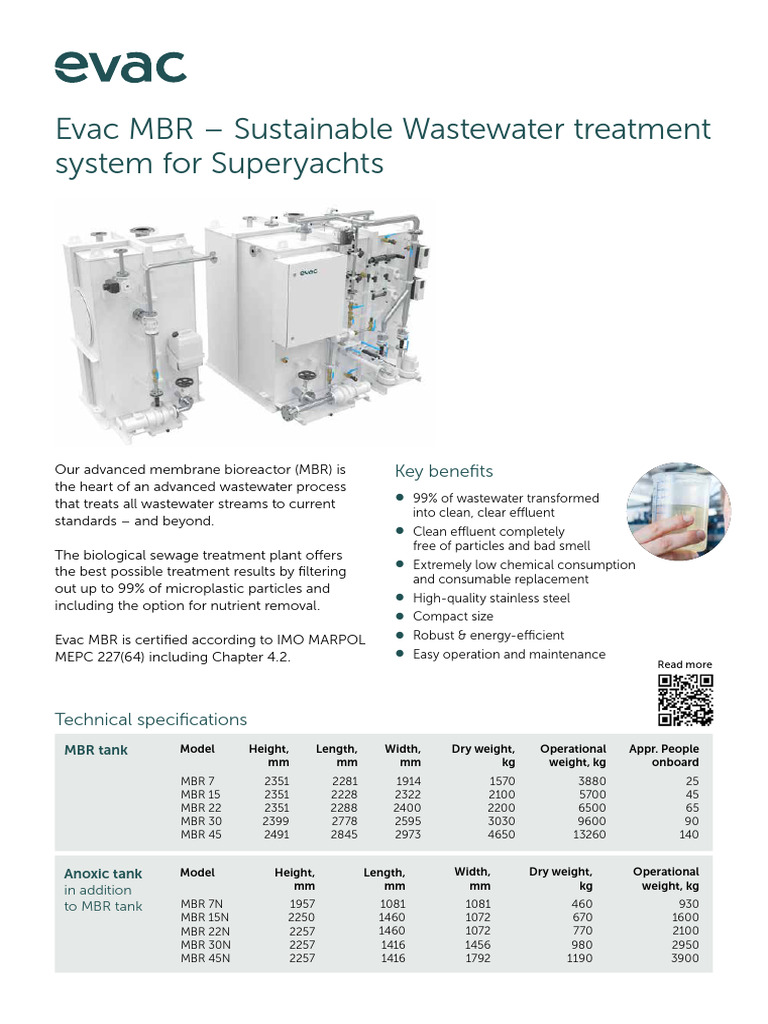 Evac MBR Yacht Leaflet 1 | PDF | Sewage Treatment | Environmental Issues