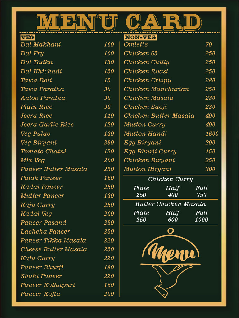 Naim Bhai Green Valley Menu Card | PDF