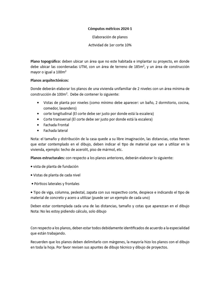 Computos Metricos - 10 - 1er Corte | PDF