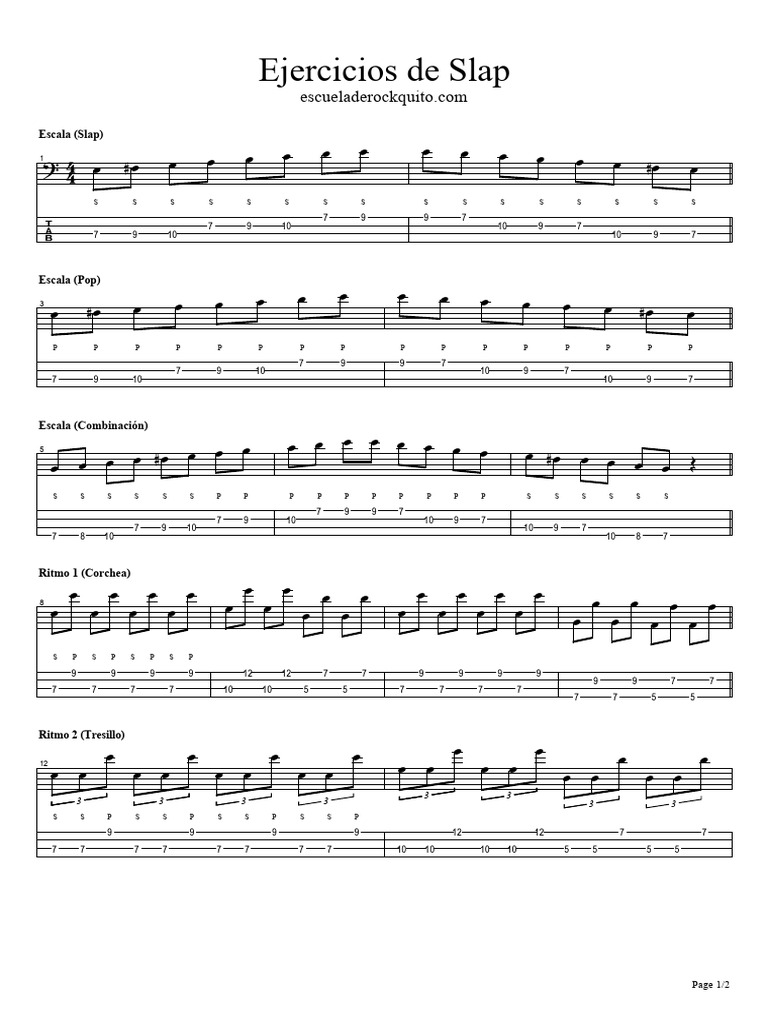Ejercicios de Slap | PDF