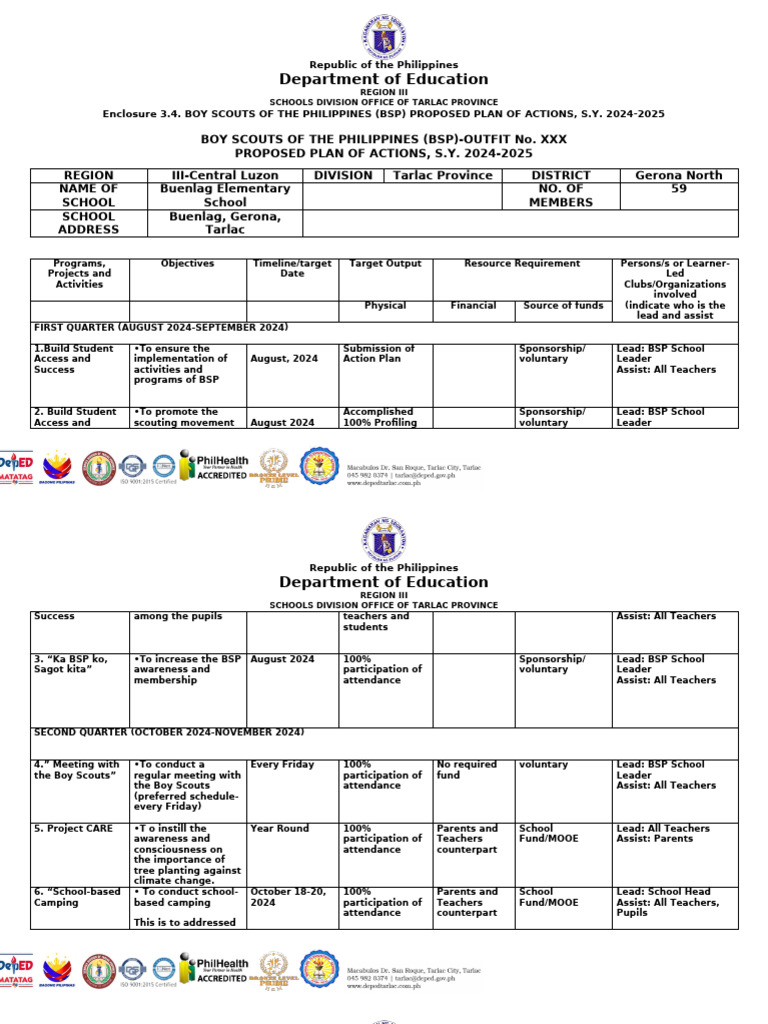 bsp action plan final | PDF