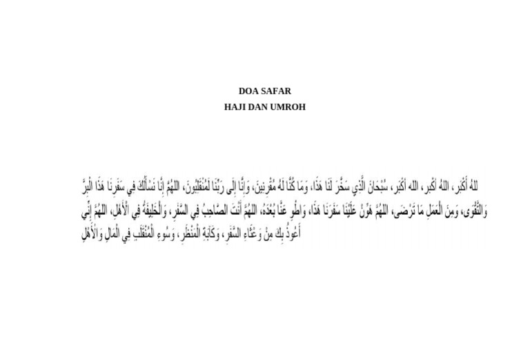 Doa Safar 1 | PDF