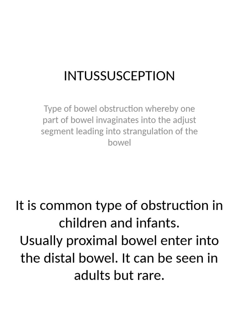 INTUSSUSCEPTION | PDF | Gastroenterology | Clinical Medicine