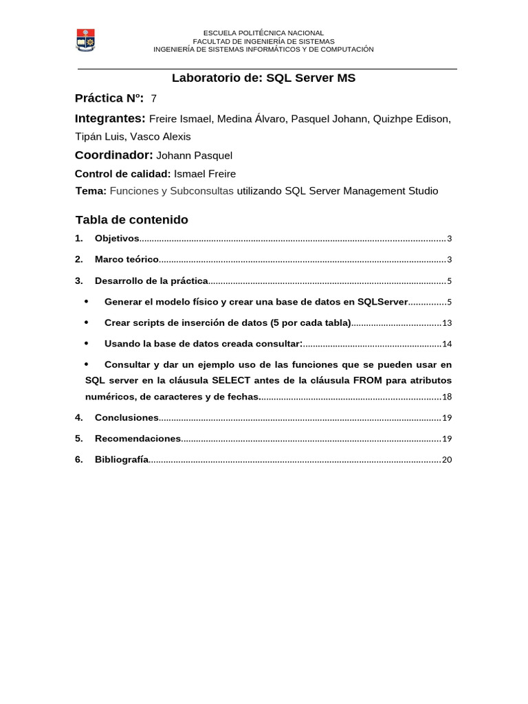 Grupo1 - Laboratorio Funciones y Subconsultas | PDF | SQL | Bases de datos