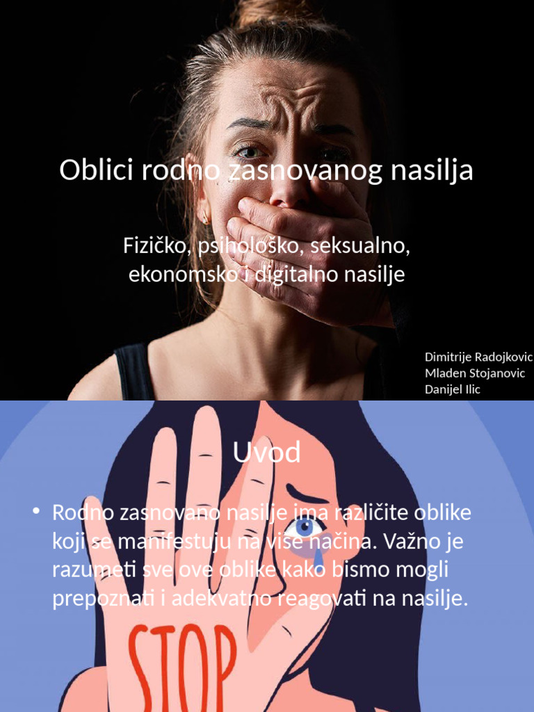 Oblici Rodno Zasnovanog Nasilja Prezentacija | PDF