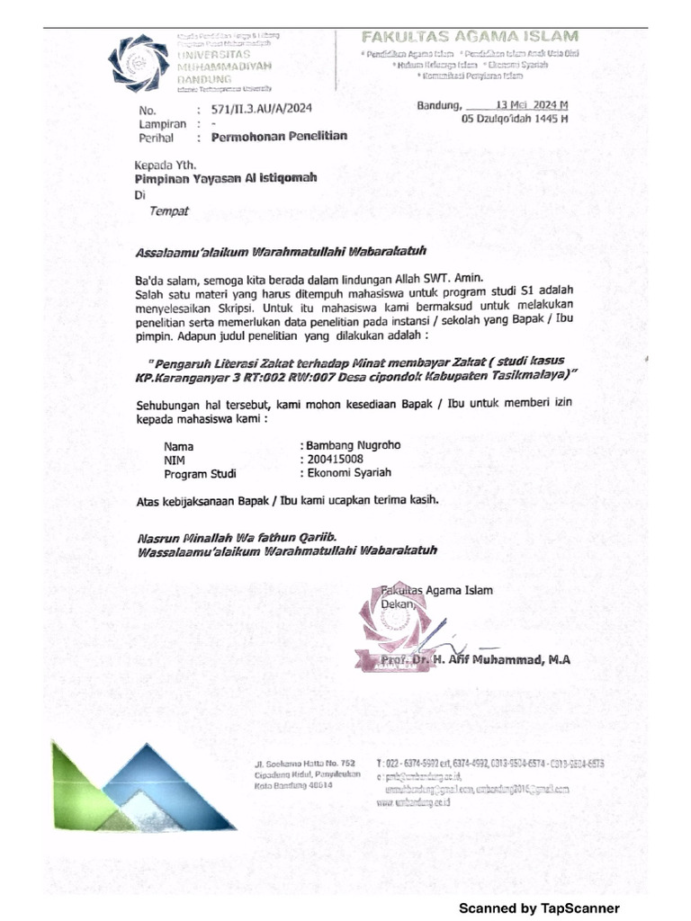 Scan Surat Penelitian | PDF