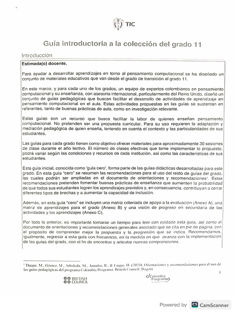 Guia Introductoria Grado 11 | PDF