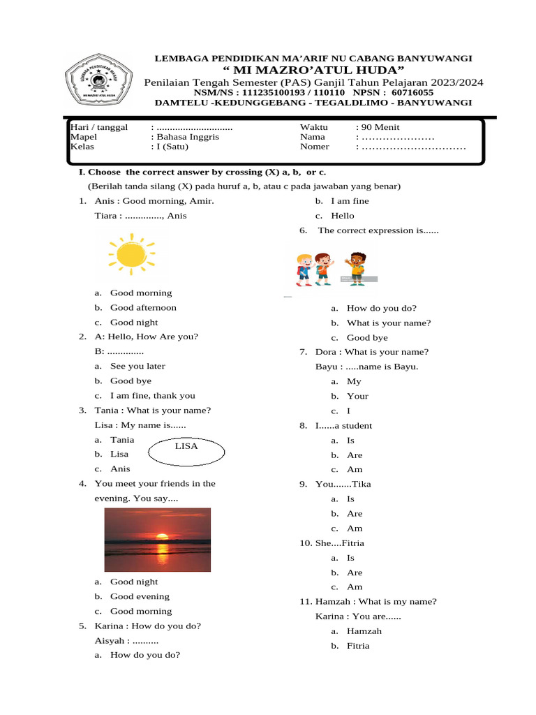 English Language Quiz for Beginners | PDF