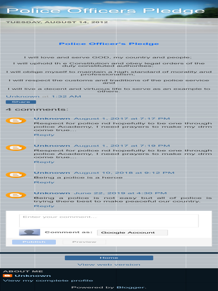 Police Officers Pledge | PDF