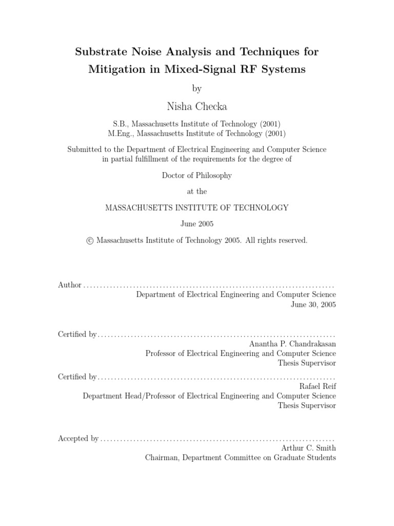 Substrate Noise Analysis and Techniques For Mitigation in Mixed-Signal RF Systems | PDF ...