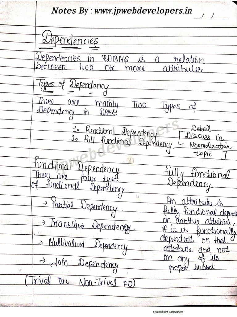 Dependencies in Dbms | PDF