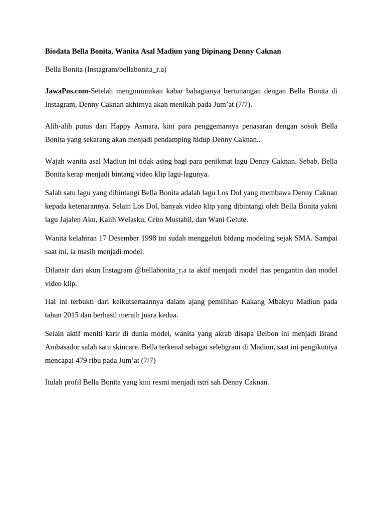 Intip Biodata Belbon | PDF