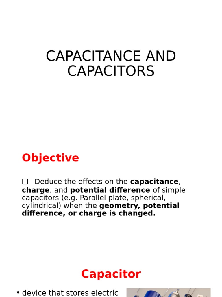 Capacitance and Capacitors | PDF