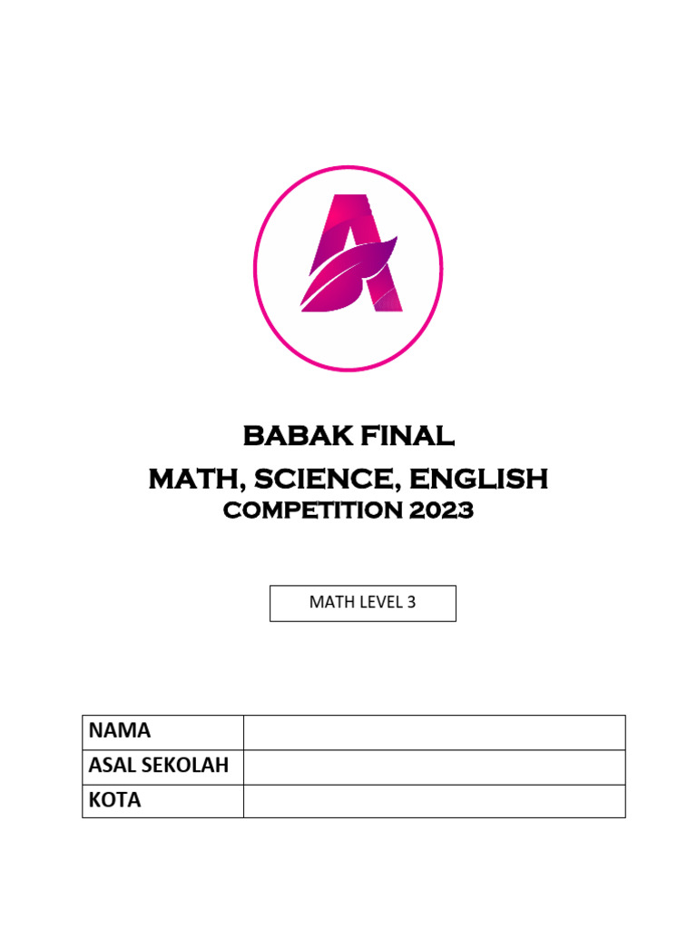 Soal Final Aliana Math LV 3 | PDF