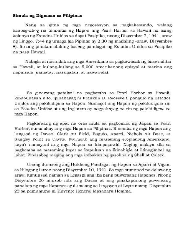 Digmaan Sa Pilipinas | PDF