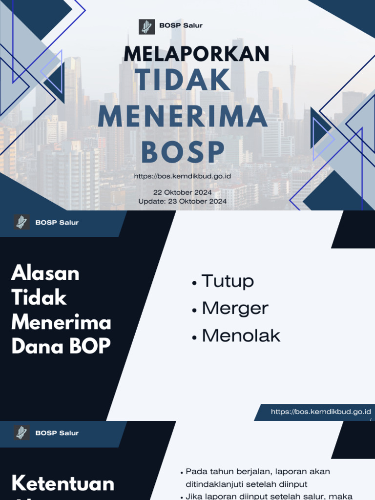 Cara Melaporkan Satuan Pendidikan Menolak Dana BOSP - 20241023 | PDF