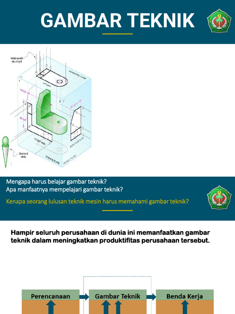Notasi Gambar Denah Teknik Mesin | PDF