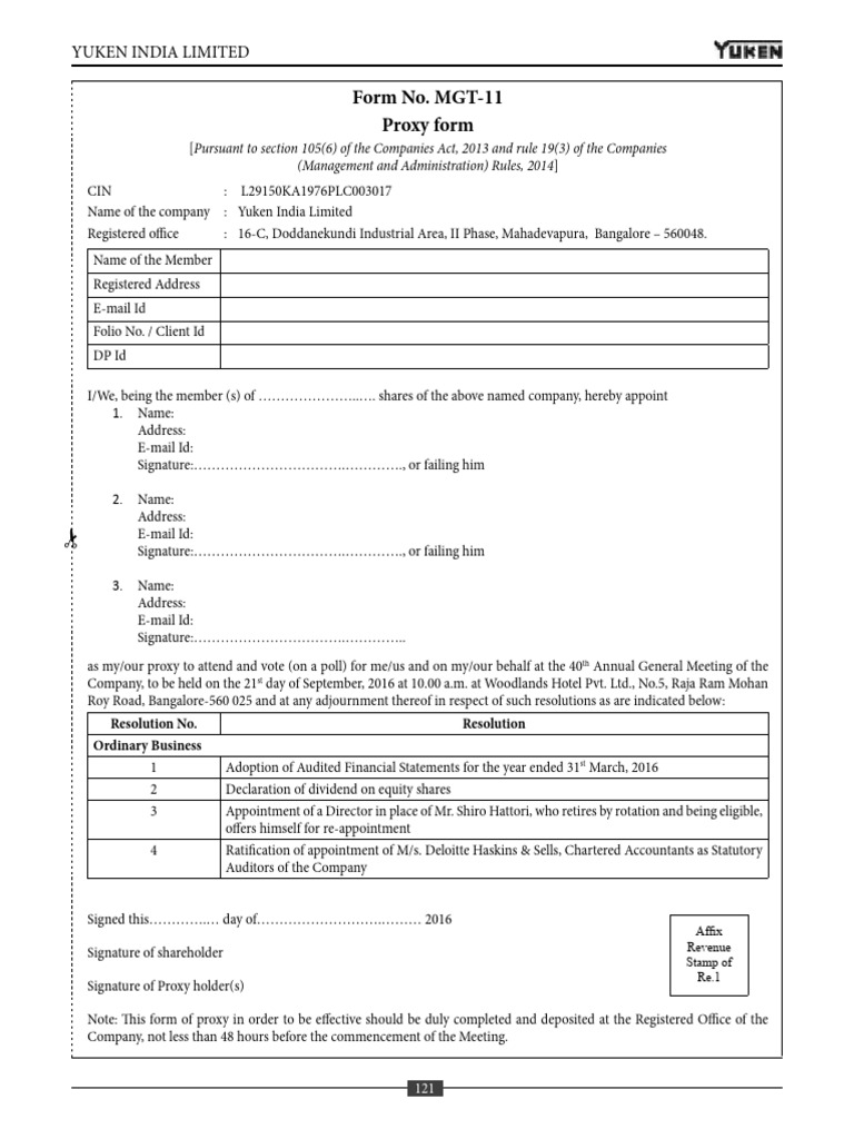 Proxy-Form | PDF | Proxy Voting | Business
