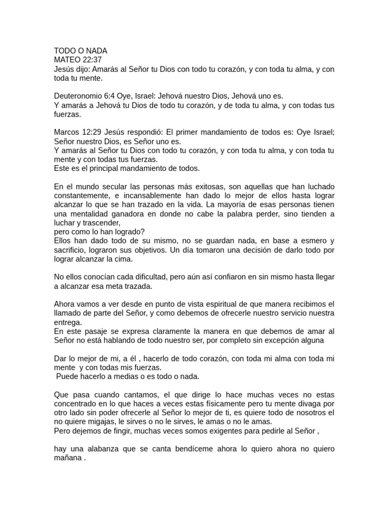 Todo o Nada | PDF | Creencia religiosa y doctrina