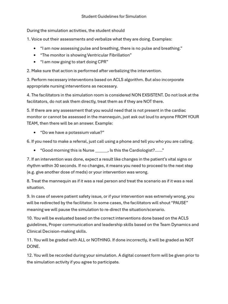 Simulation Guidelines For Students | PDF | Career & Growth | Self ...