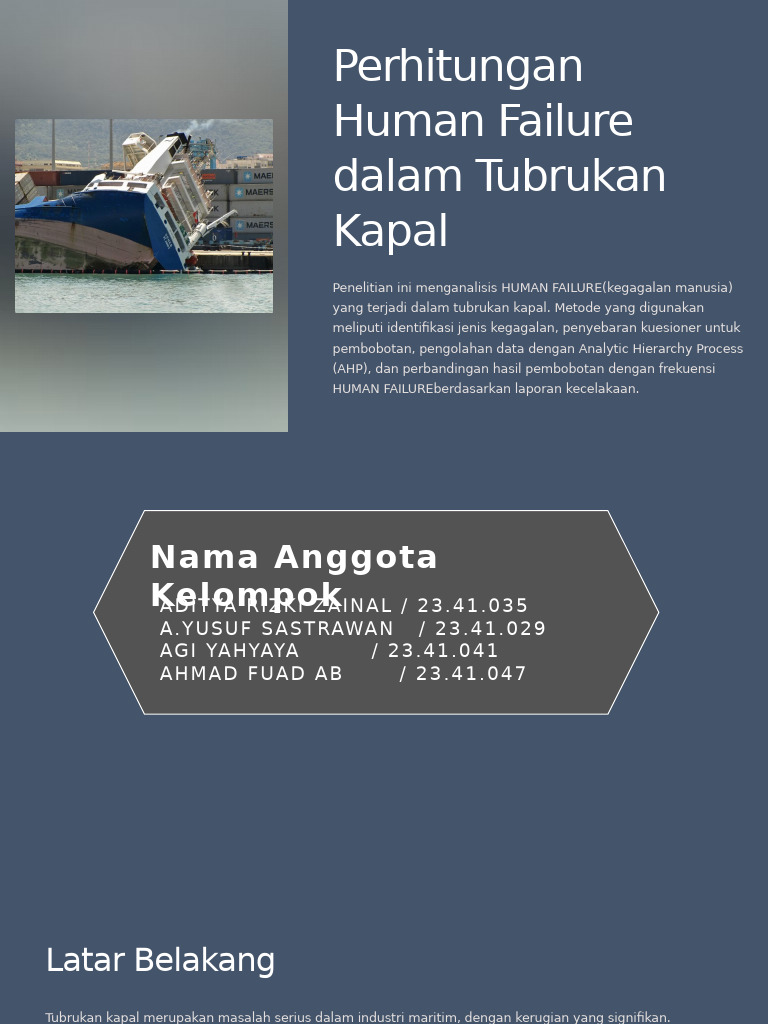 Perhitungan Human Failure Dalam Tubrukan Kapal | PDF