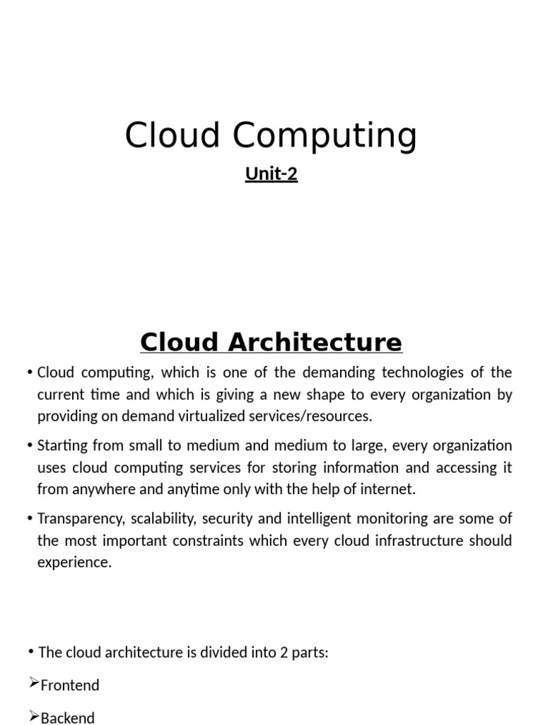 Cloud Computing Unit-2 | PDF | Cloud Computing | Scalability
