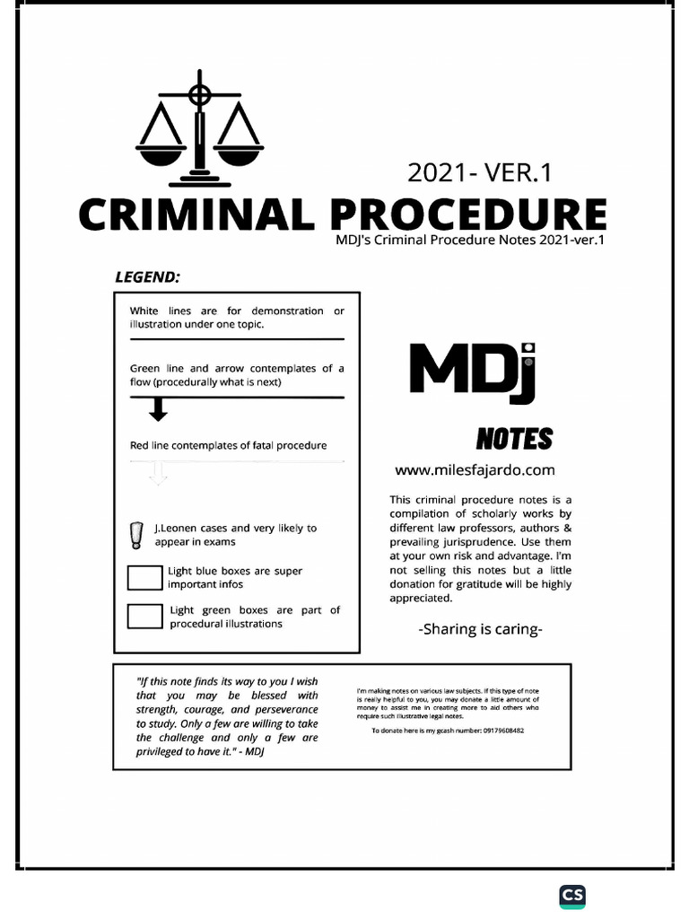 Crimpro MDJ Notes 1 | PDF