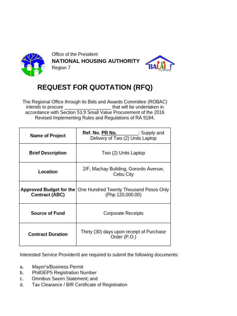 RFQ | PDF | Specification (Technical Standard)