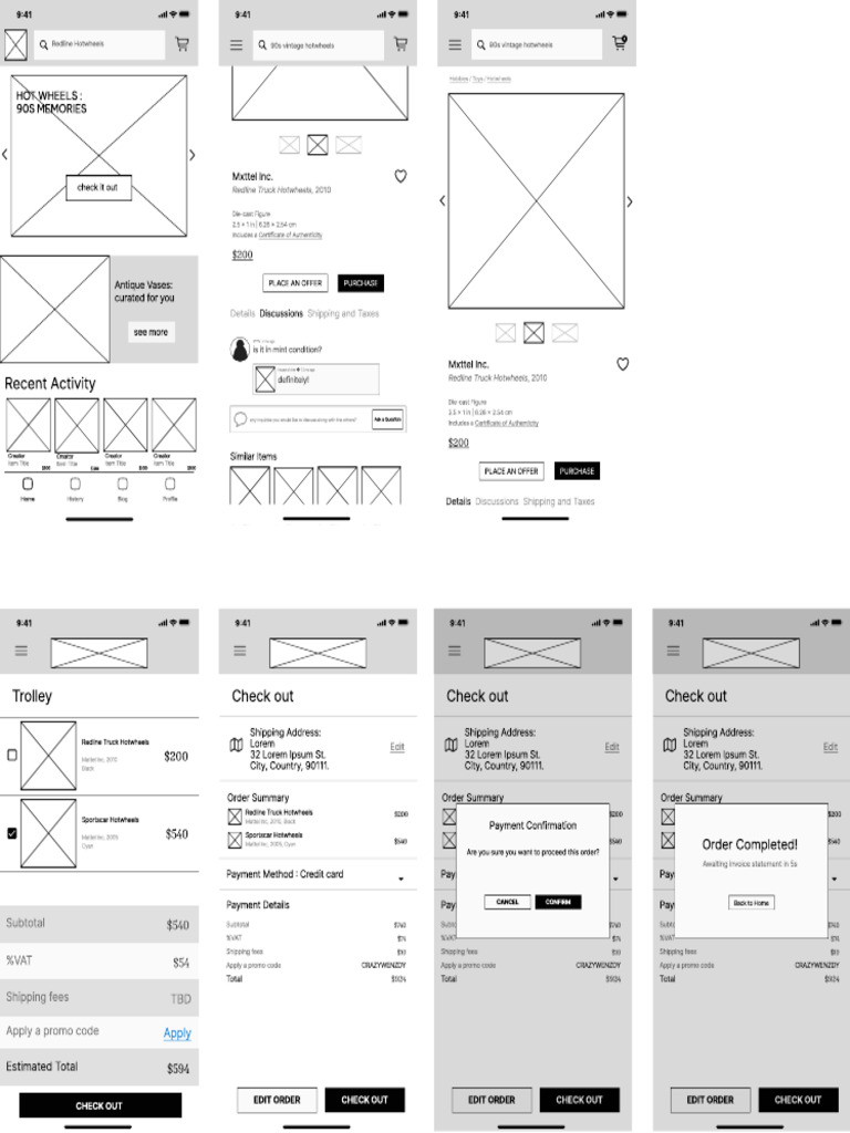 Art Marketplace Wireframe | PDF | Toy Brands | Payments