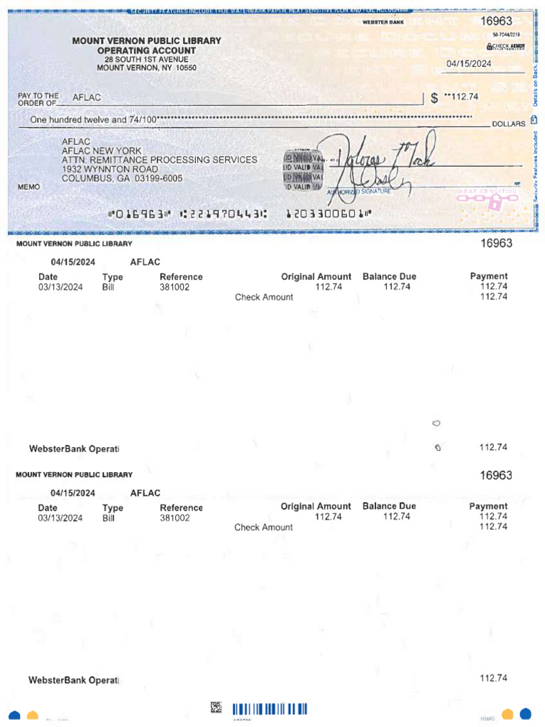 Aflac Ck#16963 | PDF