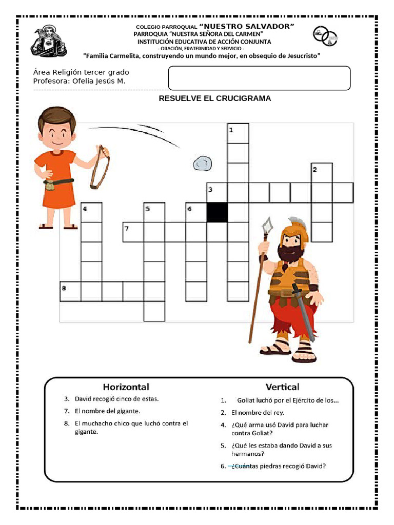 FICHA 3er CRUCIGRAMA GOLIAT 3 | PDF