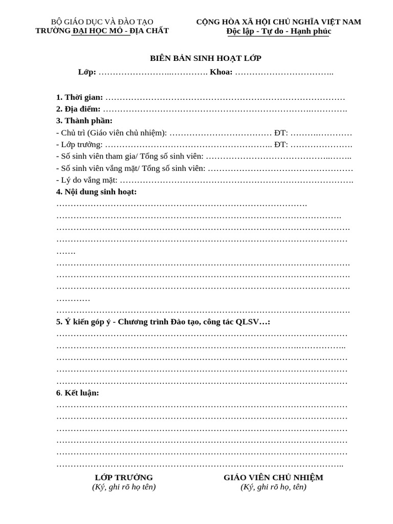 Biên Bản SHL | PDF