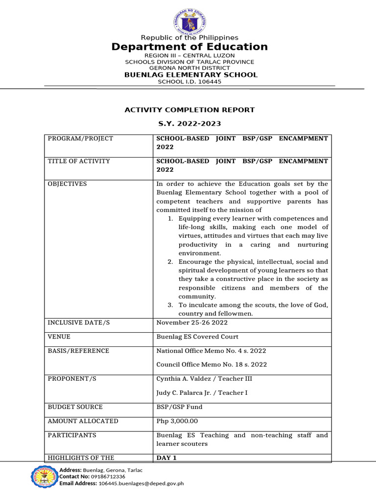 ACR GSP BSP Backyard Camping | PDF