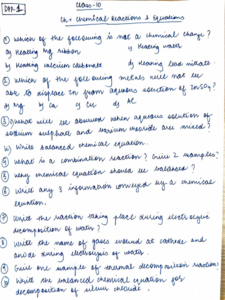 Class 10 - DPP 1 - Chem | PDF
