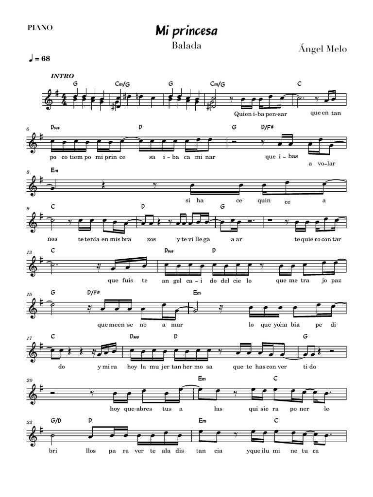 A1 Mi Princesa (Ángel Melo) | PDF