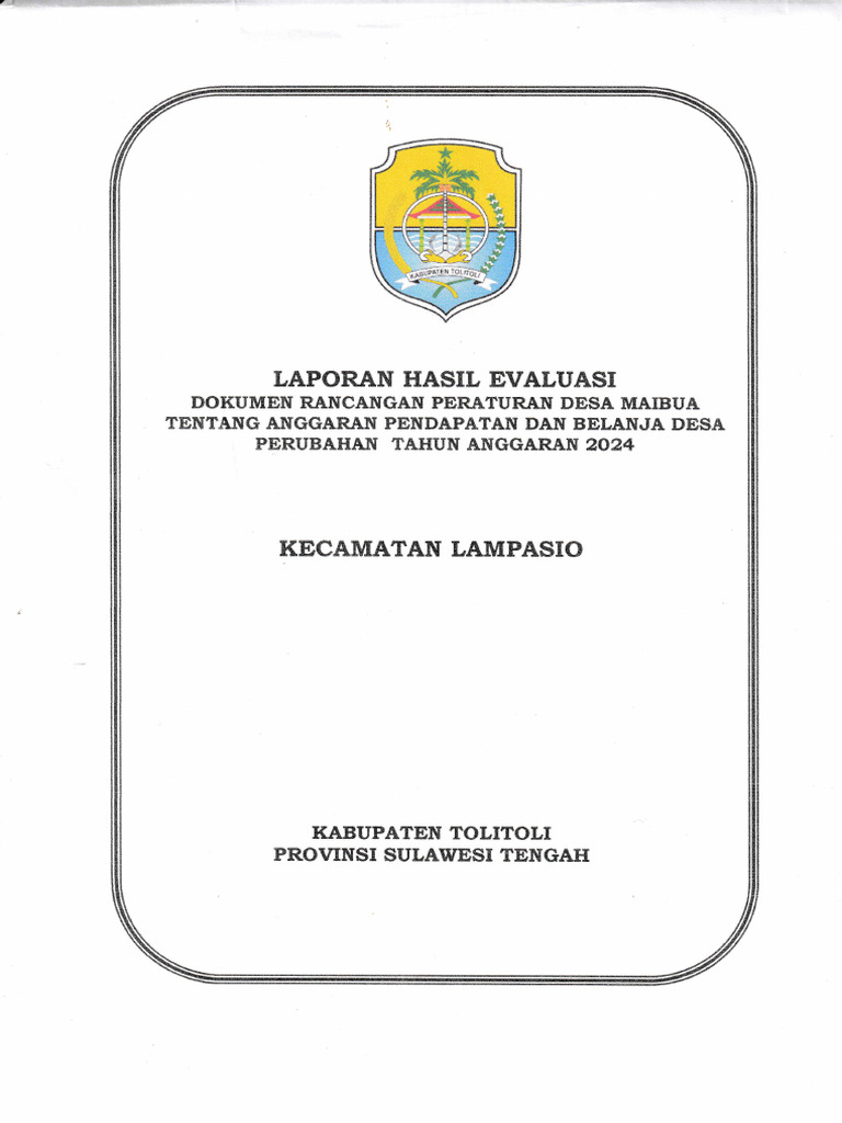 (Maibua) - Laporan Evaluasi Rancangan Apbdes Perubahan 2024 | PDF